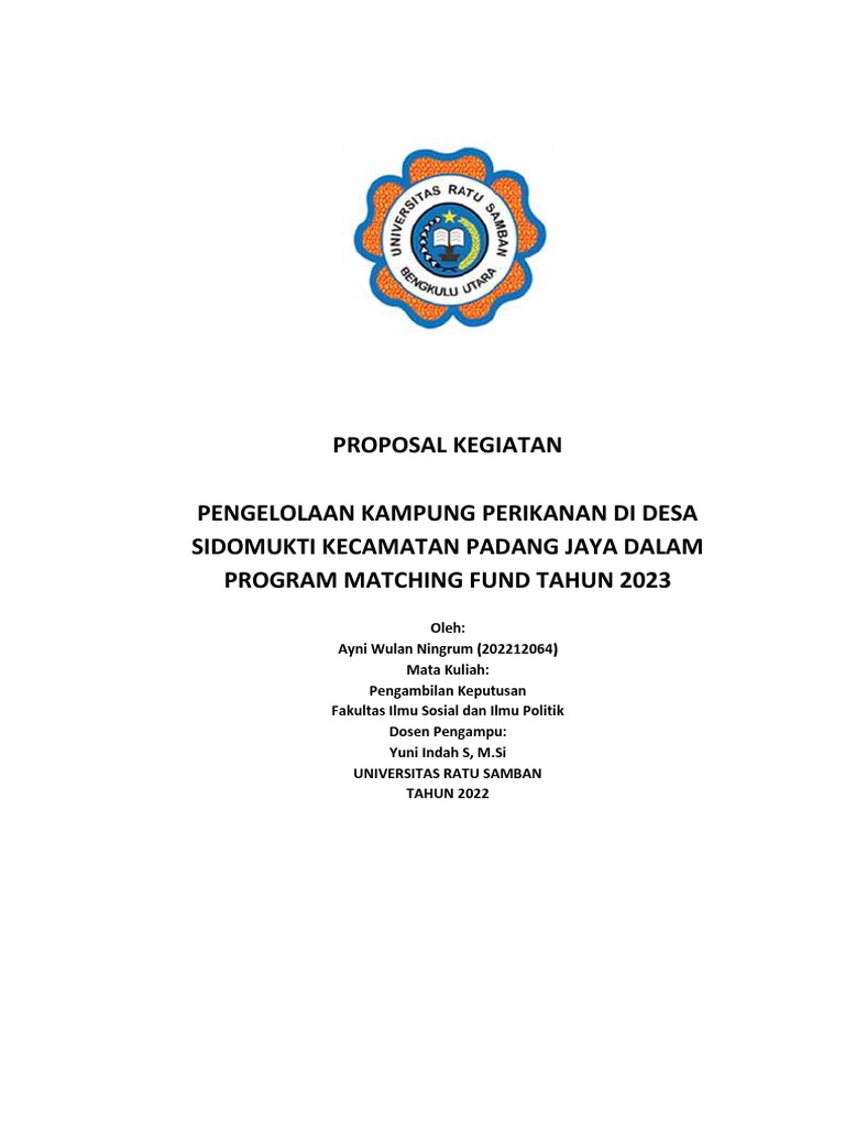 Pengelolaan Kampung Perikanan | PDF