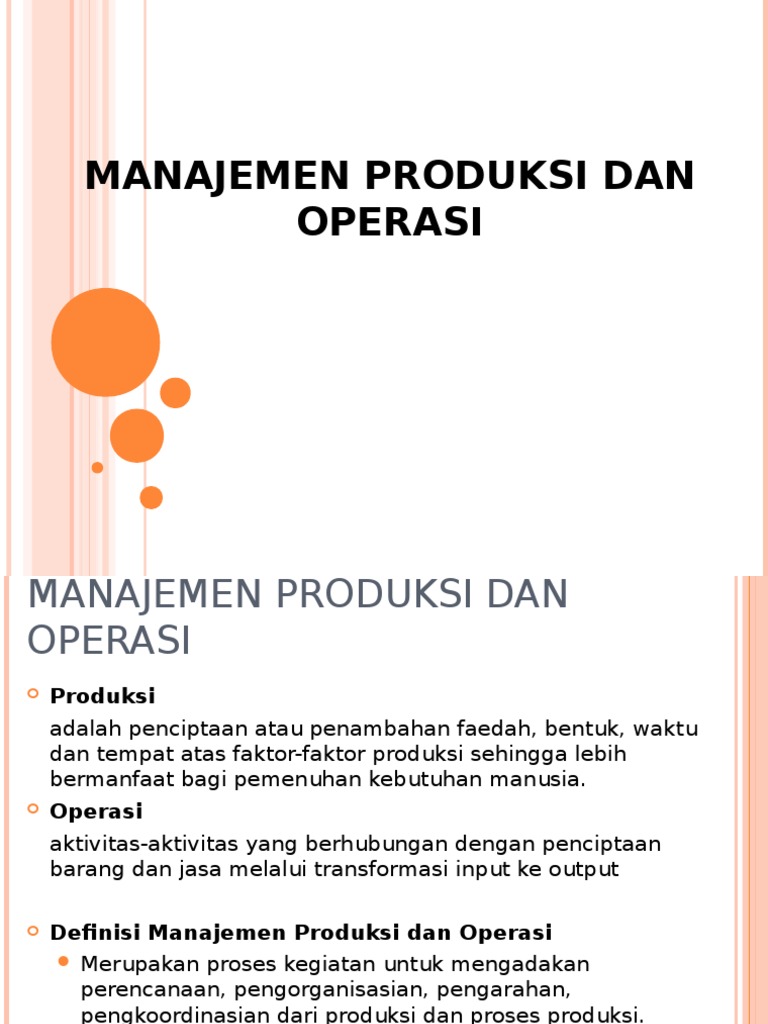 Manajemen Produksi dan Operasi UMKM | PDF