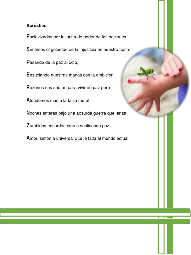 Acróstico sobre conflicto y paz | PDF