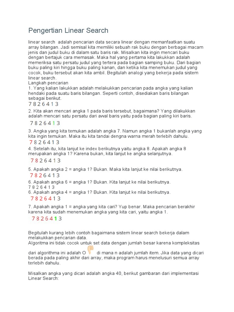 Pengertian Linear Search | PDF