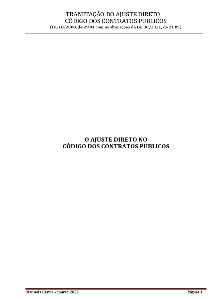 Tramitação do Ajuste Direto no CCP | PDF | Adjudicação | Justiça