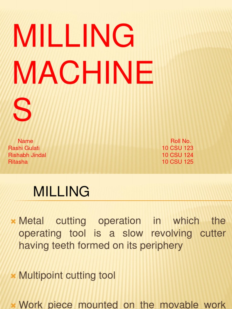 Milling Machine Overview and Types | PDF