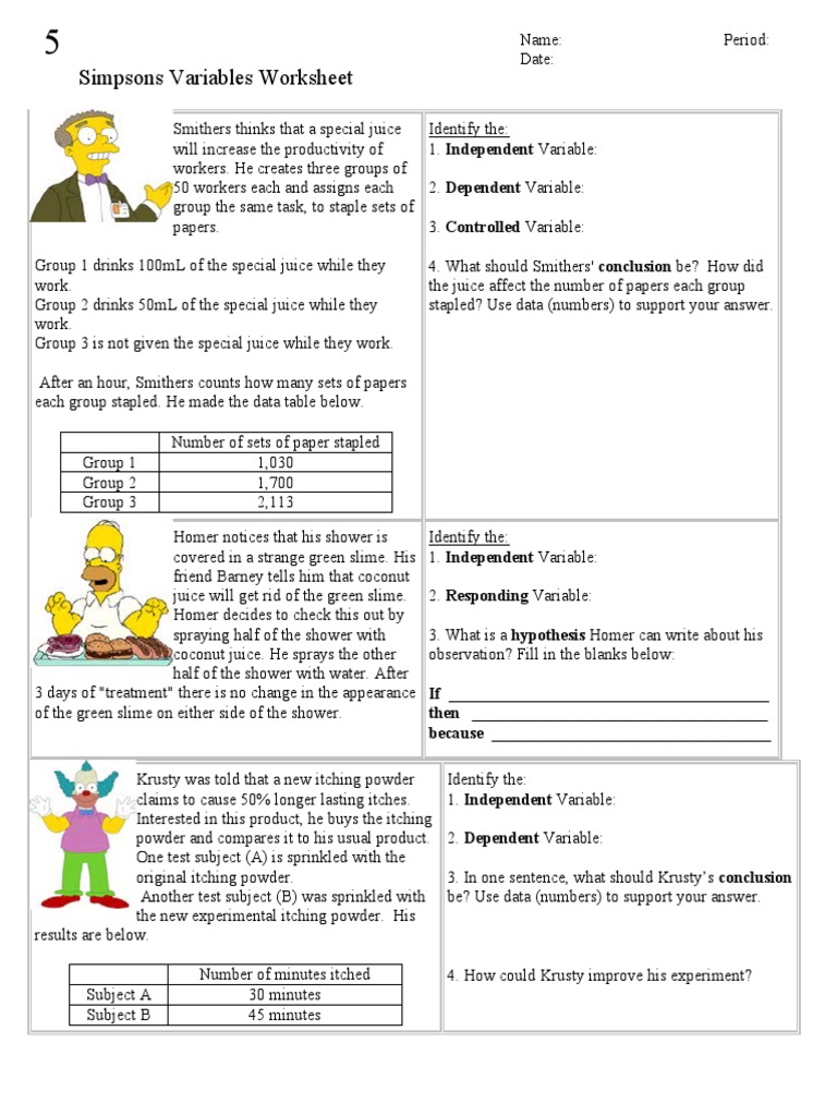 5 Simpsonsvariables and Answers | PDF