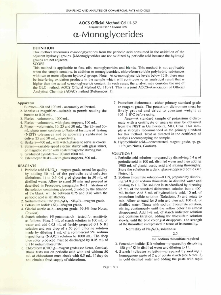 AOCS CD 11-57 MONOS | PDF