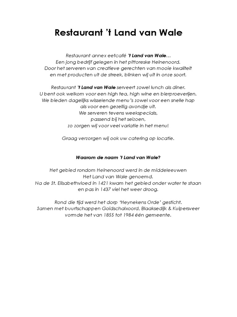 Menukaart | PDF