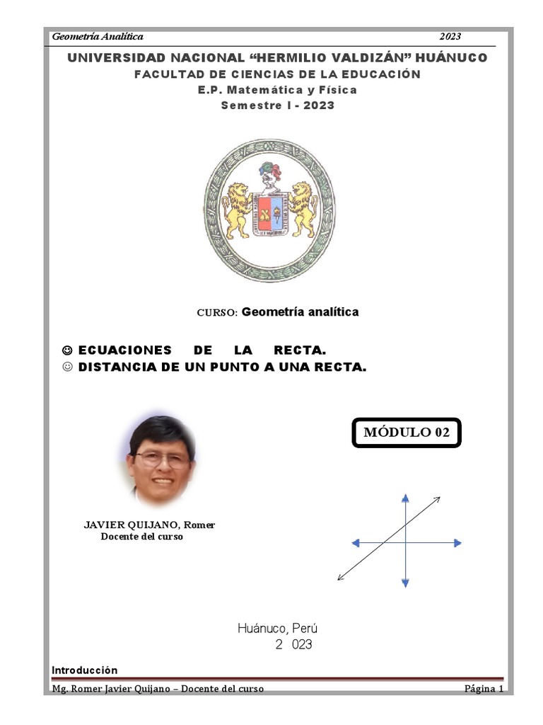Módulo 2 Ecuaciones de La Recta | PDF | Línea (geometría) | Pendiente