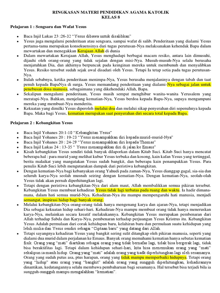 Ringkasan Materi Agama Kelas 8 PDF | PDF