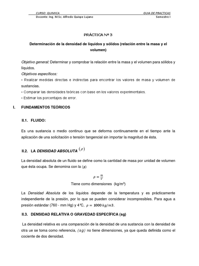 Practica #3 Densidades 1 PDF | PDF