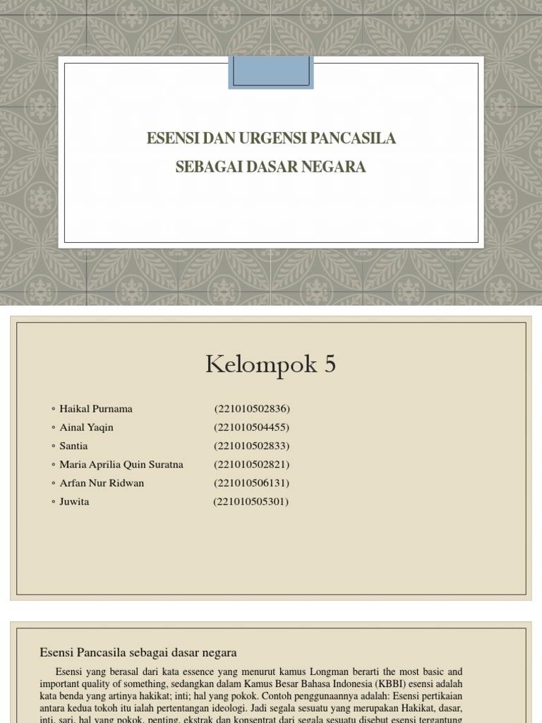 Esensi Dan Urgensi Pancasila | PDF Esensi Dan Urgensi Pancasila | PDF
