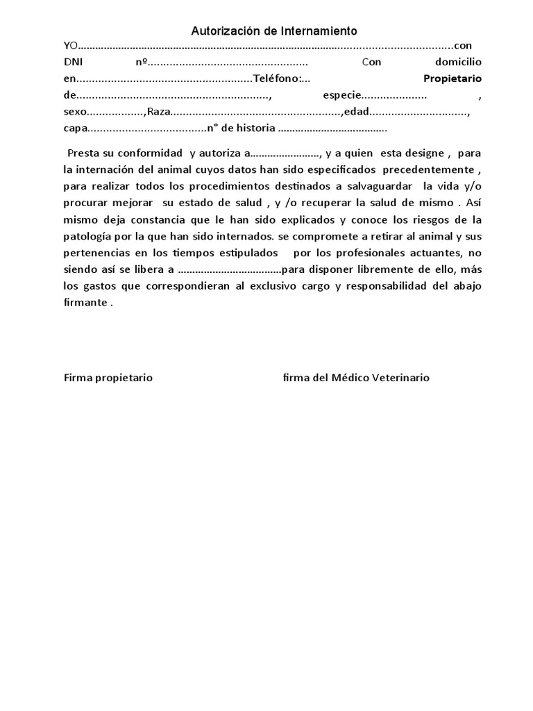 Acta de Internamiento | PDF