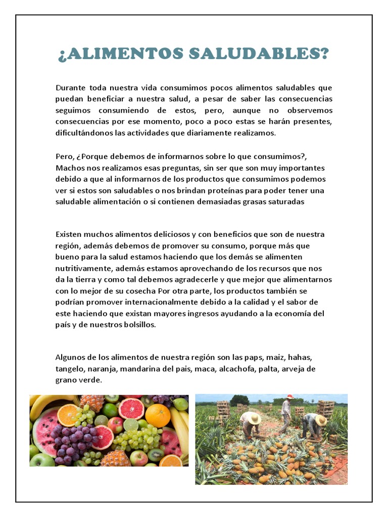 Alimentos Saludables PDF | PDF