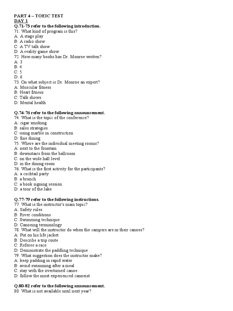 HP3 Listening TOEIC Part 4 Goi Lop | PDF