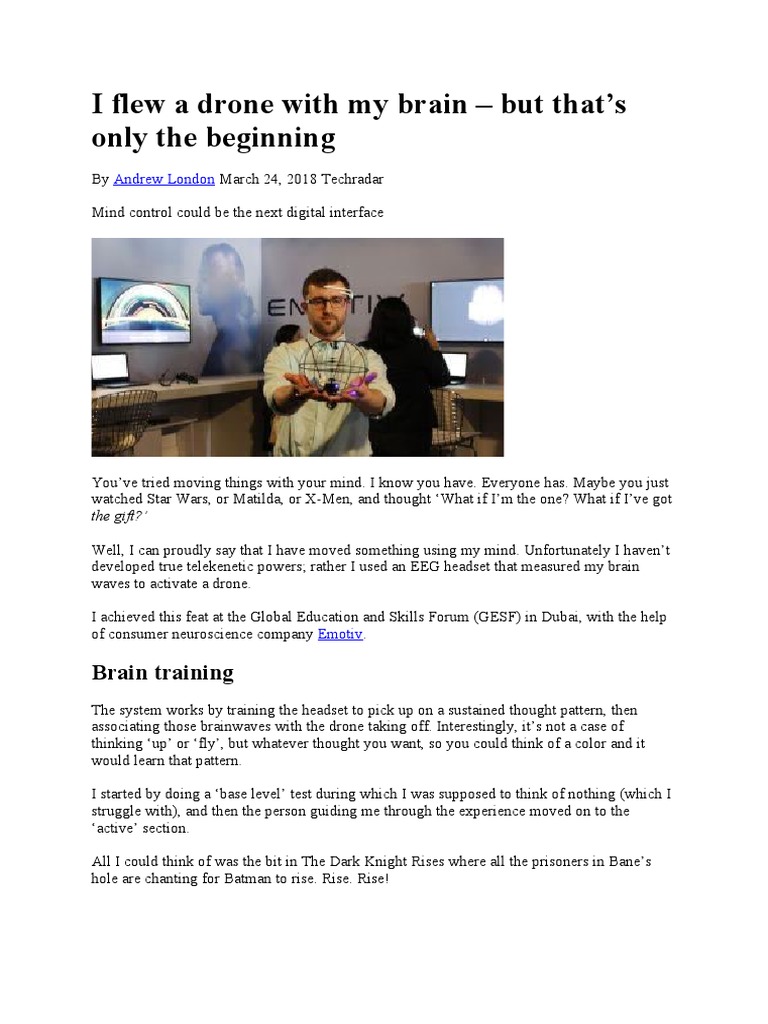 I Flew A Drone With My Brain Pdf