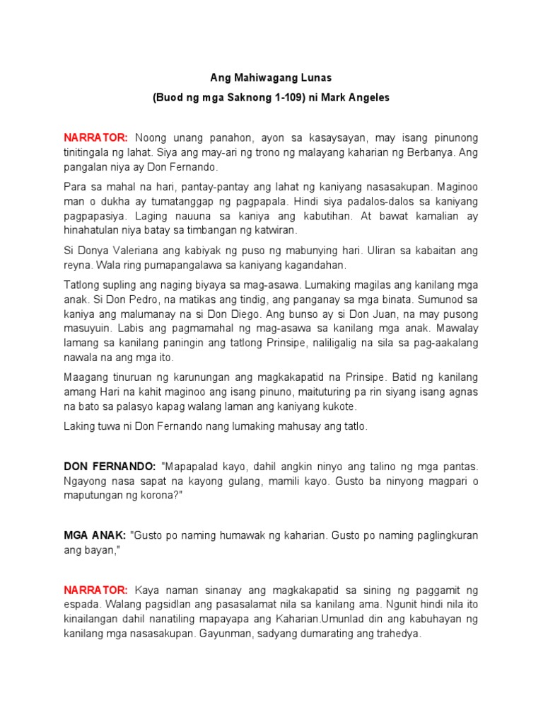 Role Play Script Ibong Adarna | PDF