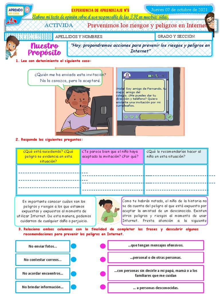 Prevenimos Los Riesgos y Peligros en Internet | PDF