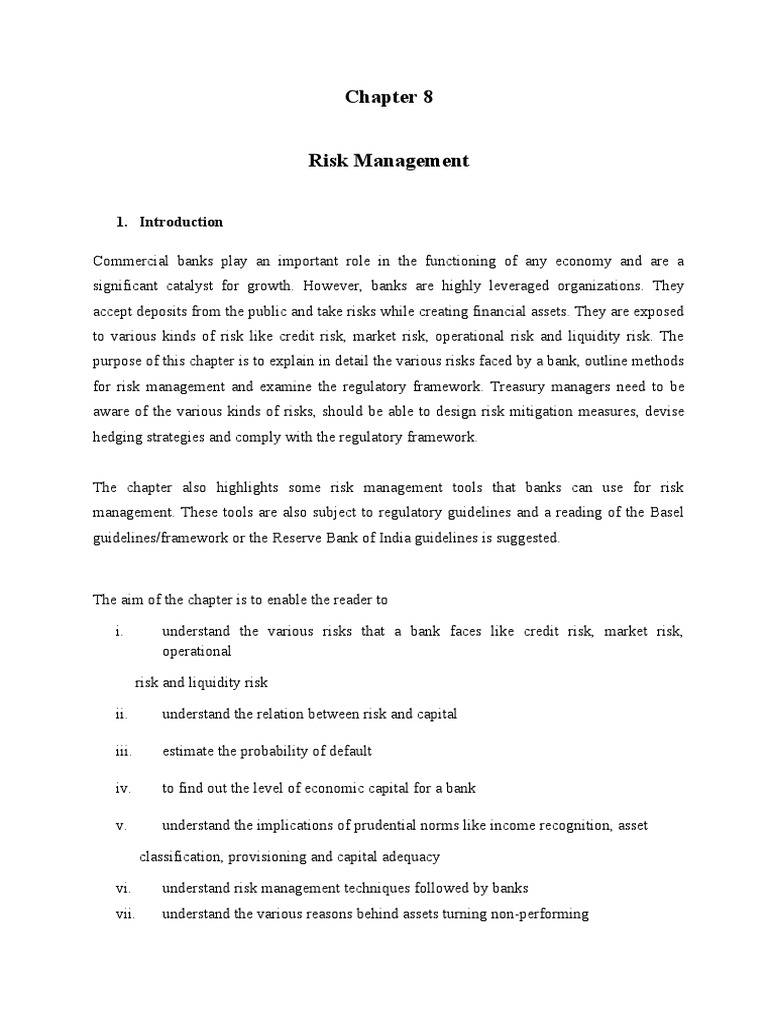 Chapter 8 Risk Management | PDF