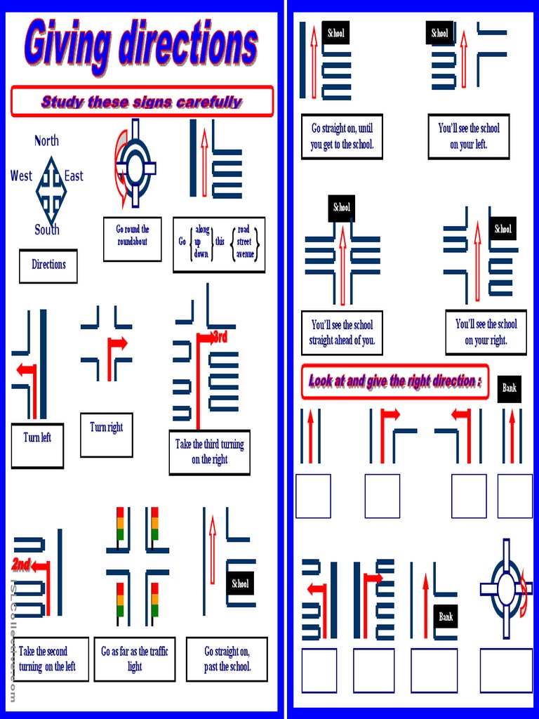 Vocabulario para Giving Directions PDF | PDF