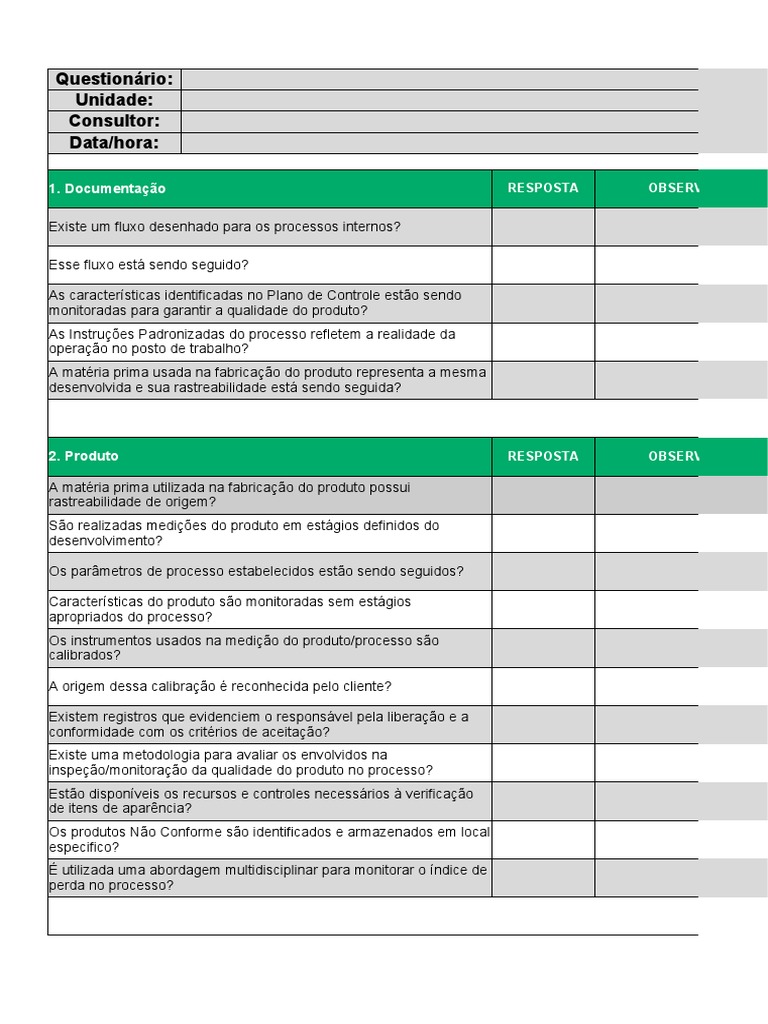 Modelo Checklist Industria | PDF
