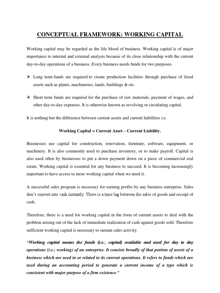 Working Capital Theory | PDF | Working Capital | Inventory