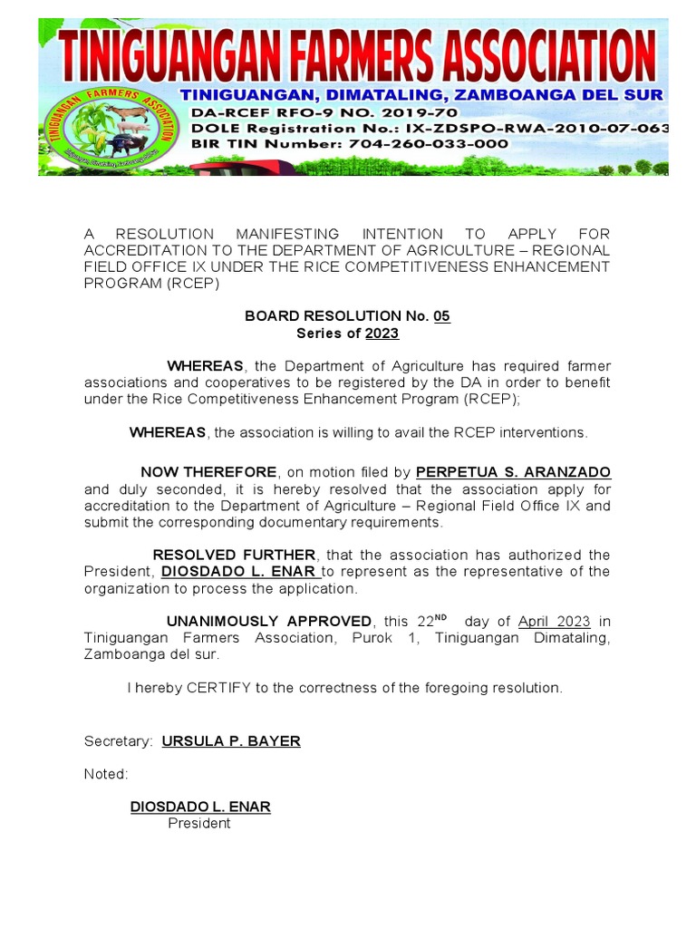 Farmer Co-op Accreditation for Rice Program | PDF