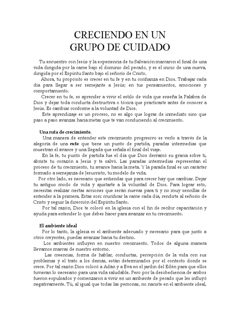 Creciendo en Un Grupo de Cuidado 4 | PDF