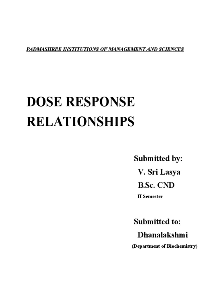 Dose Response Relations Assignment Physiology | PDF | Therapy | Pharmacy