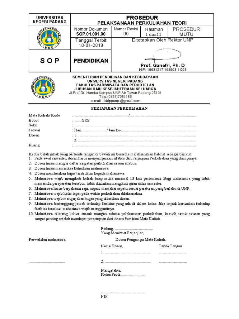 Kontrak Perkuliahan | PDF