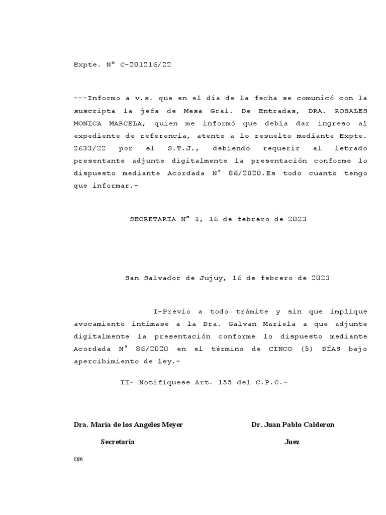 Intimacion A Presentar Demanda Formato Digital | PDF