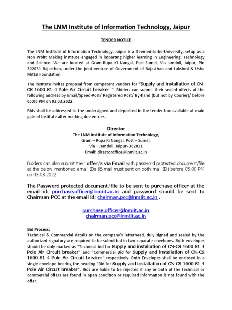 Installation of CN-CS 1600 S1 4 Pole Air Circuit Breaker | PDF