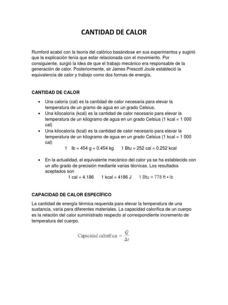 Cantidad de Calor PDF | PDF