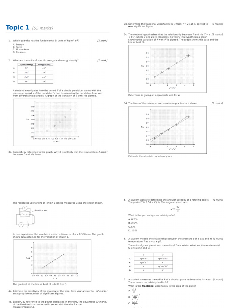Analysis of Experimental Data to Determine Relationships Between ...