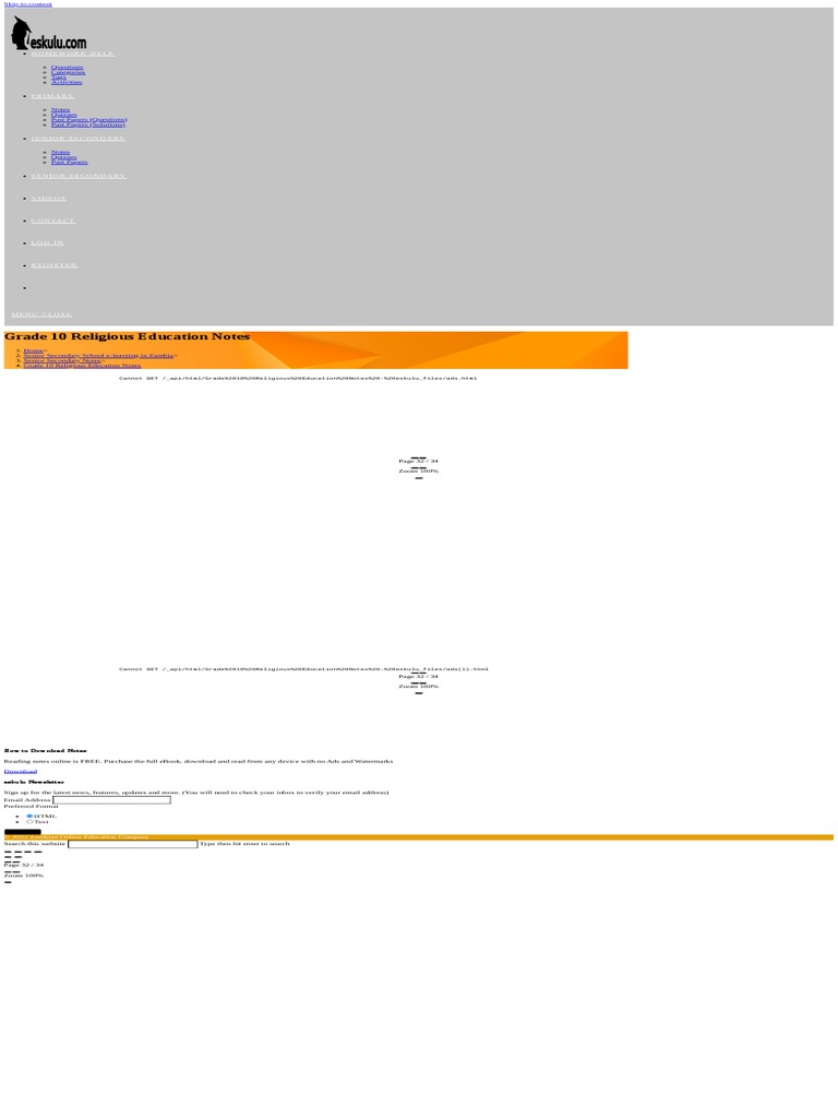 Grade 10 Religious Education Notes - Eskulu | PDF