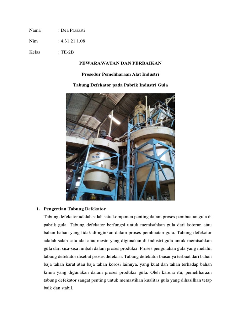 08 - Dea Prasasti - Prosedur Pemeliharaan Alat Pada Industri PDF | PDF