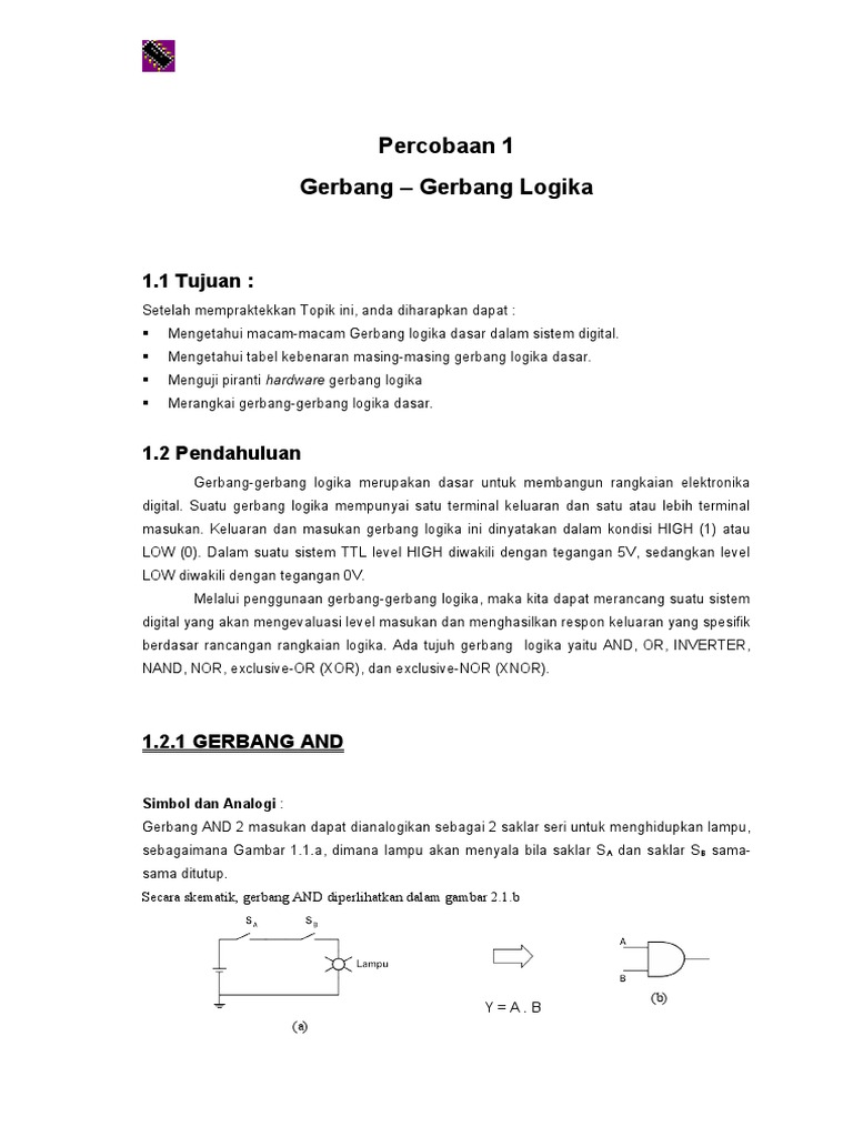 Praktikum - Rangkaian - Logika Gerbang Dasar | PDF