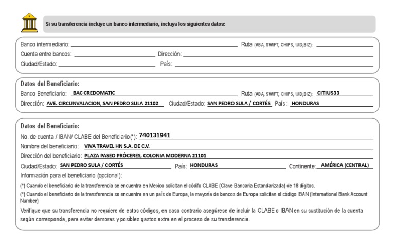 Transferencia Bancaria Formato | PDF