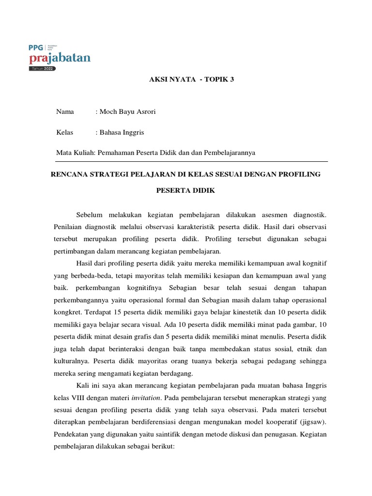 Aksi Nyata Topik 3 | PDF