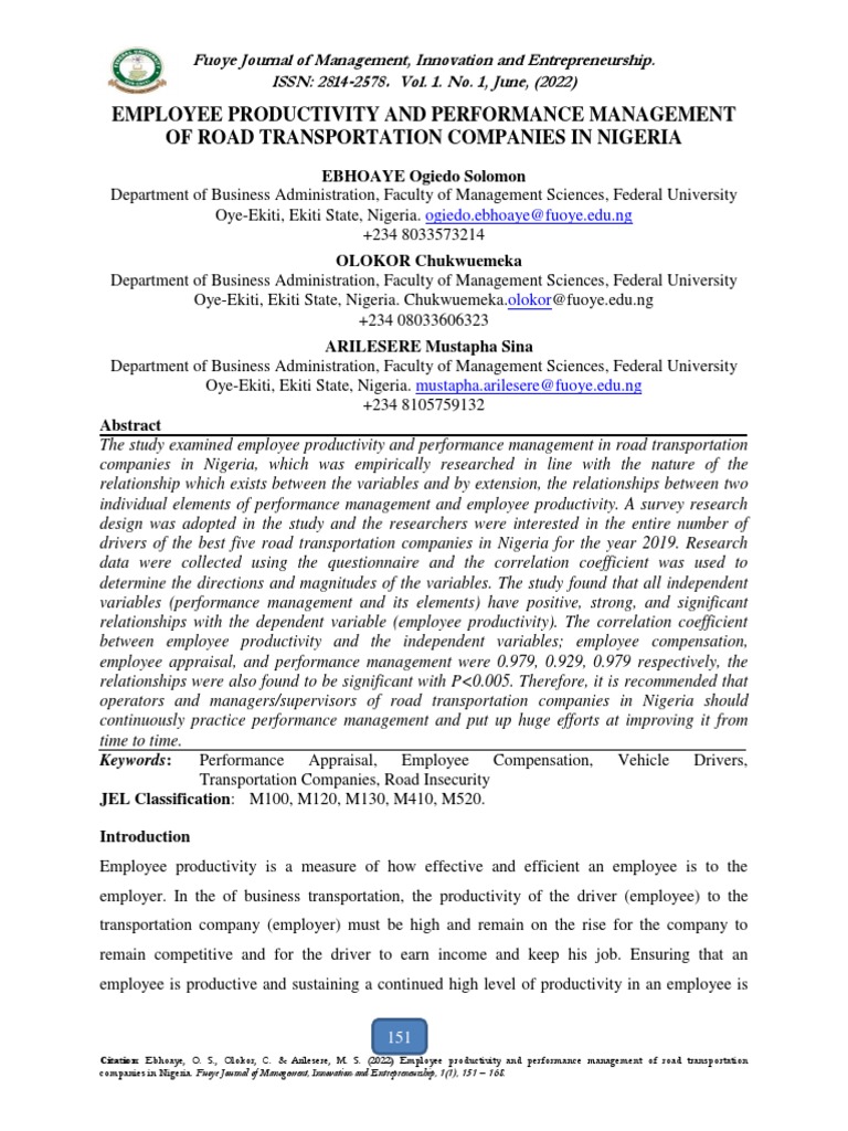 Employee Productivity Pdf