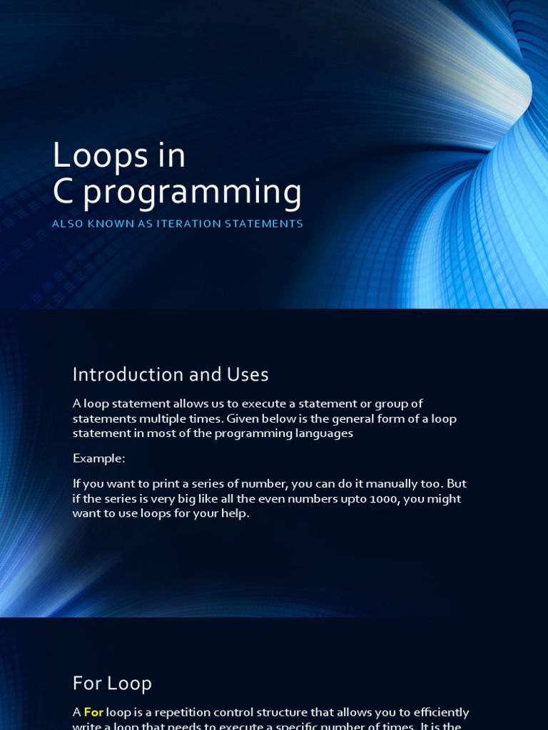 Loops C Programing Pdf