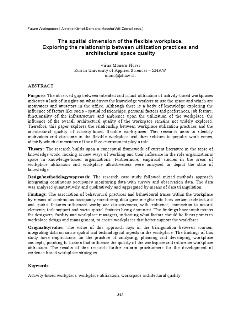 2020 - MoneroFlores - Spatial Dimension Flexible Workplace - TWR Conference PDF | PDF
