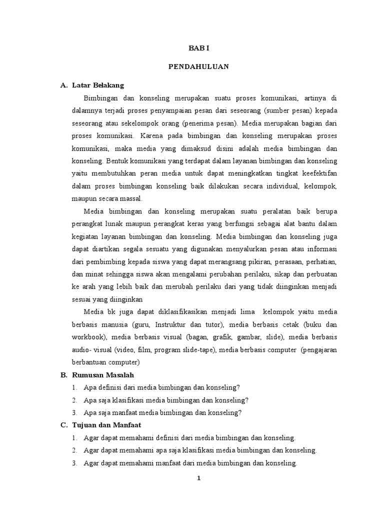 Makalah Media Bimbingan Dan Konseling | PDF