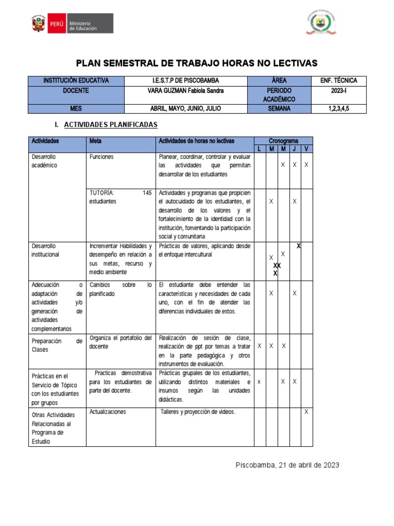 Plan de Trabajo Mensual | PDF