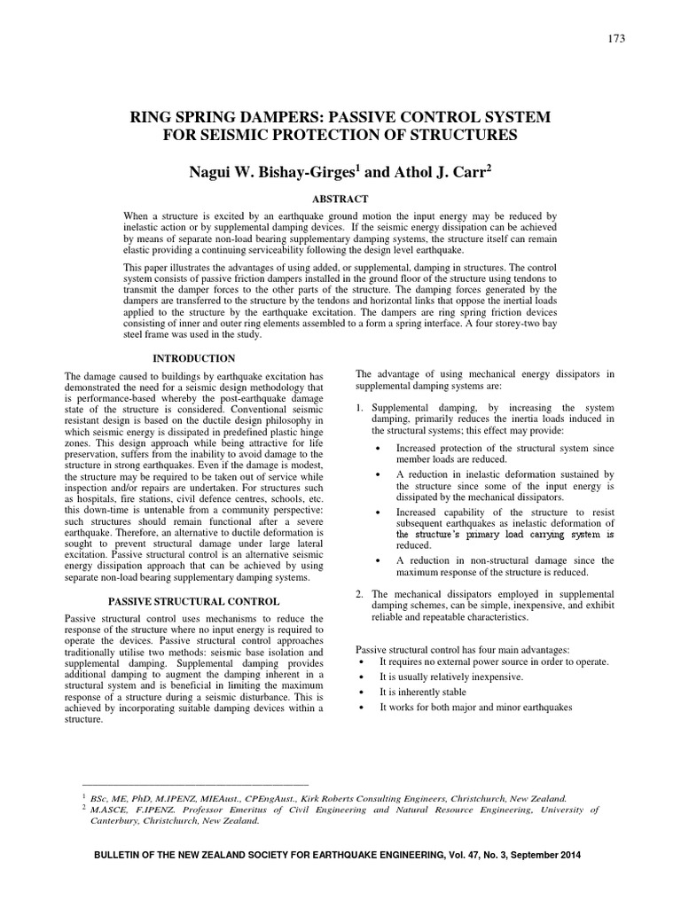 Ring Spring Dampers Pdf Pdf