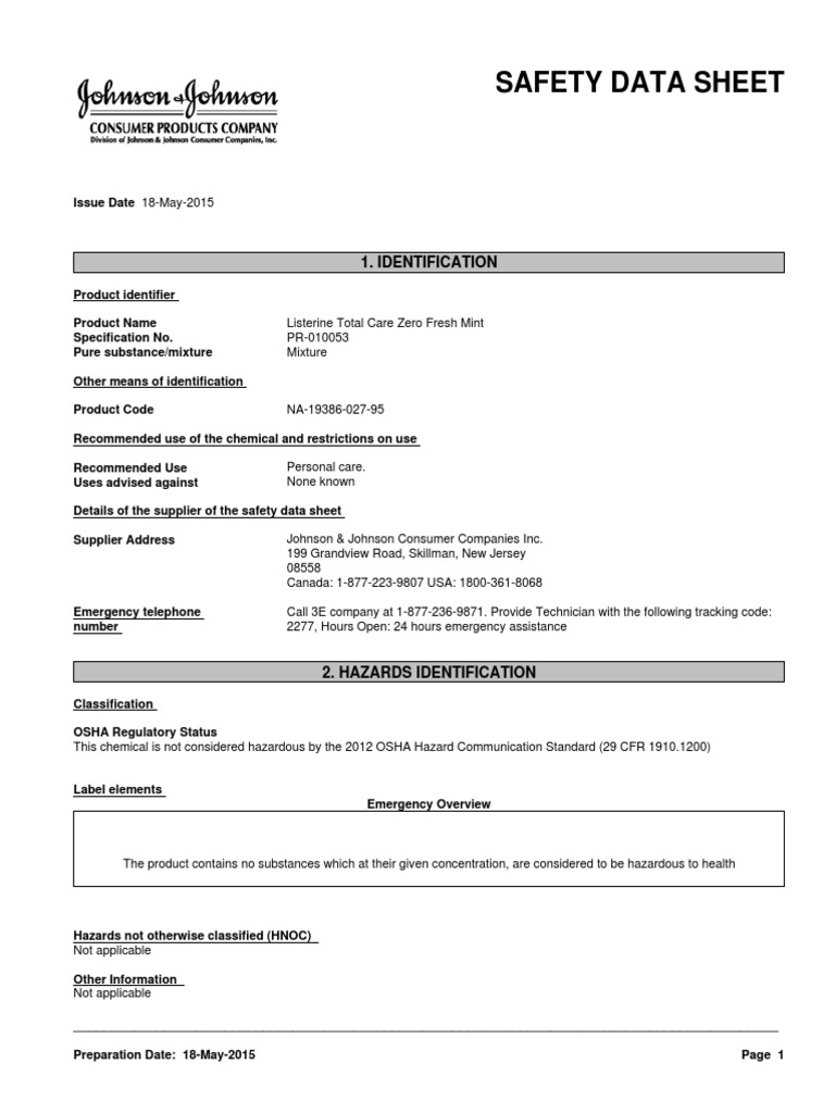 Ficha de Listerine Total Care Zero PDF | PDF