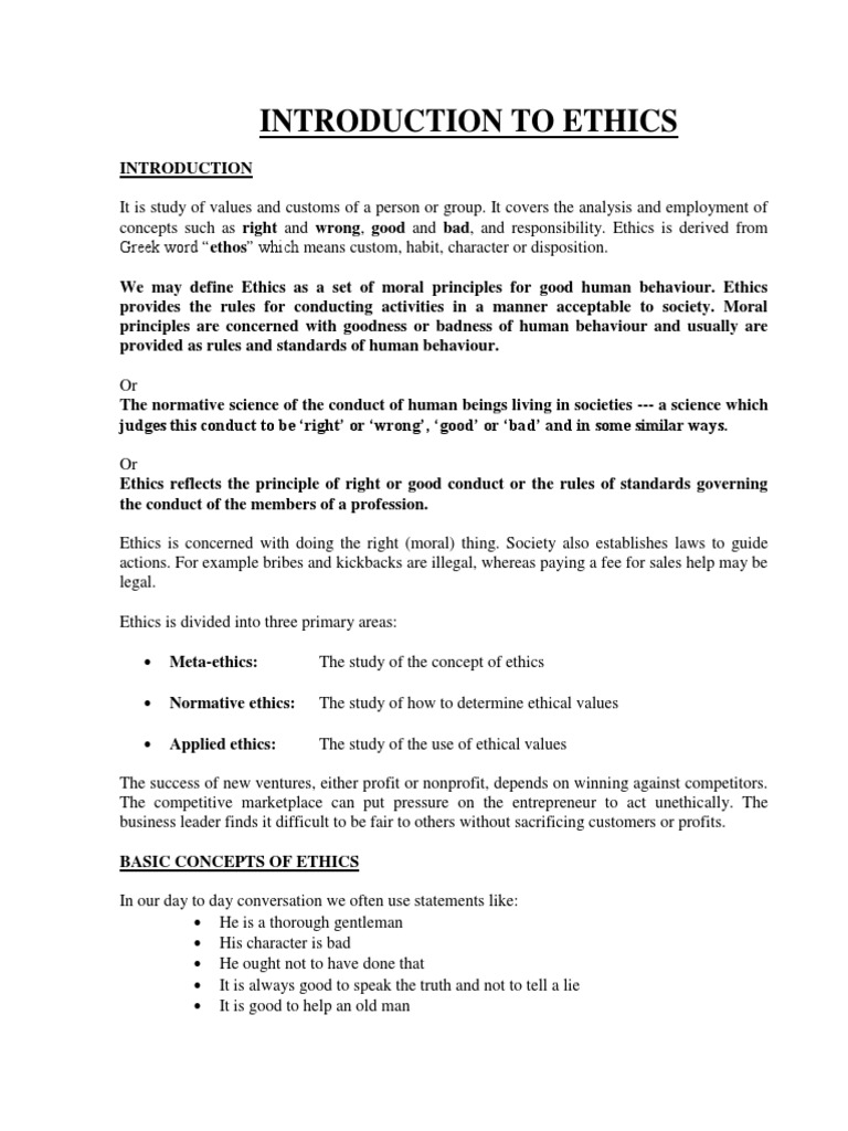 Introduction to Ethics Guide | PDF