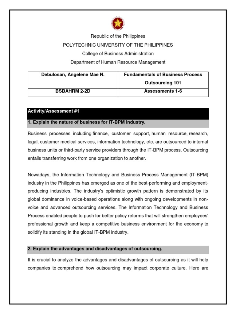 Bpo 101 Activities | PDF