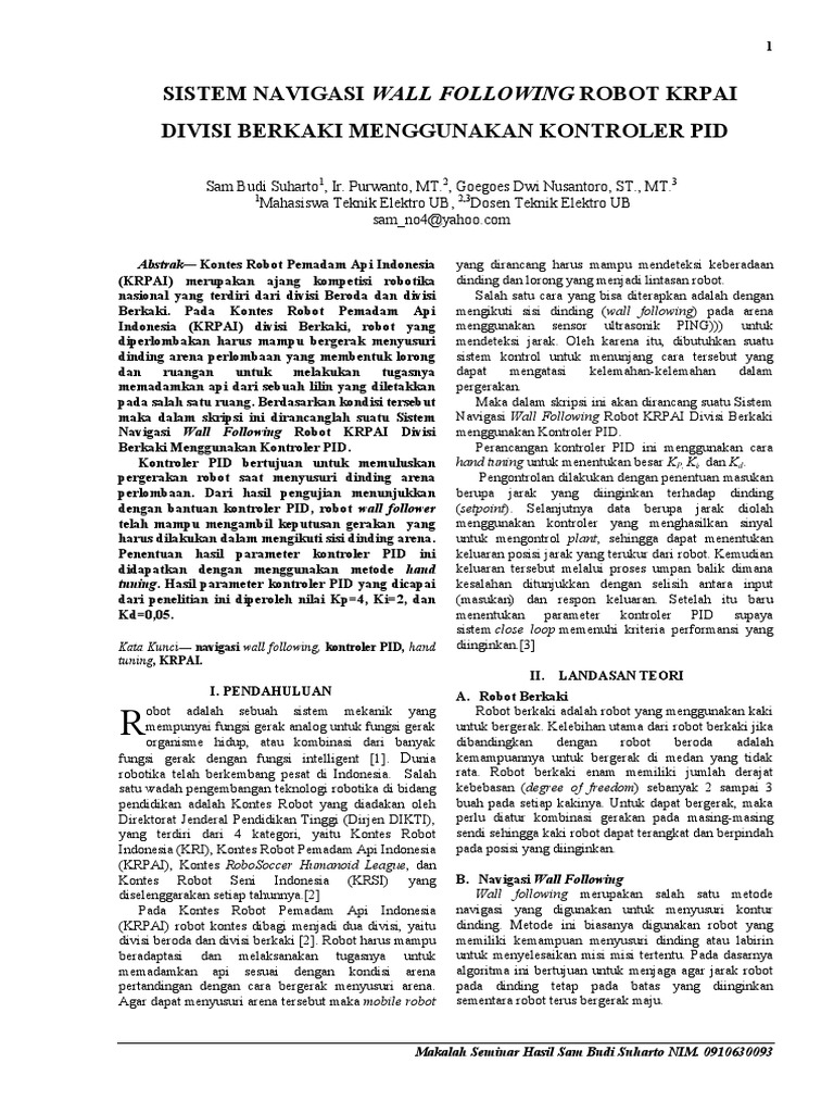 ID Sistem Navigasi Wall Following Robot KRP PDF | PDF