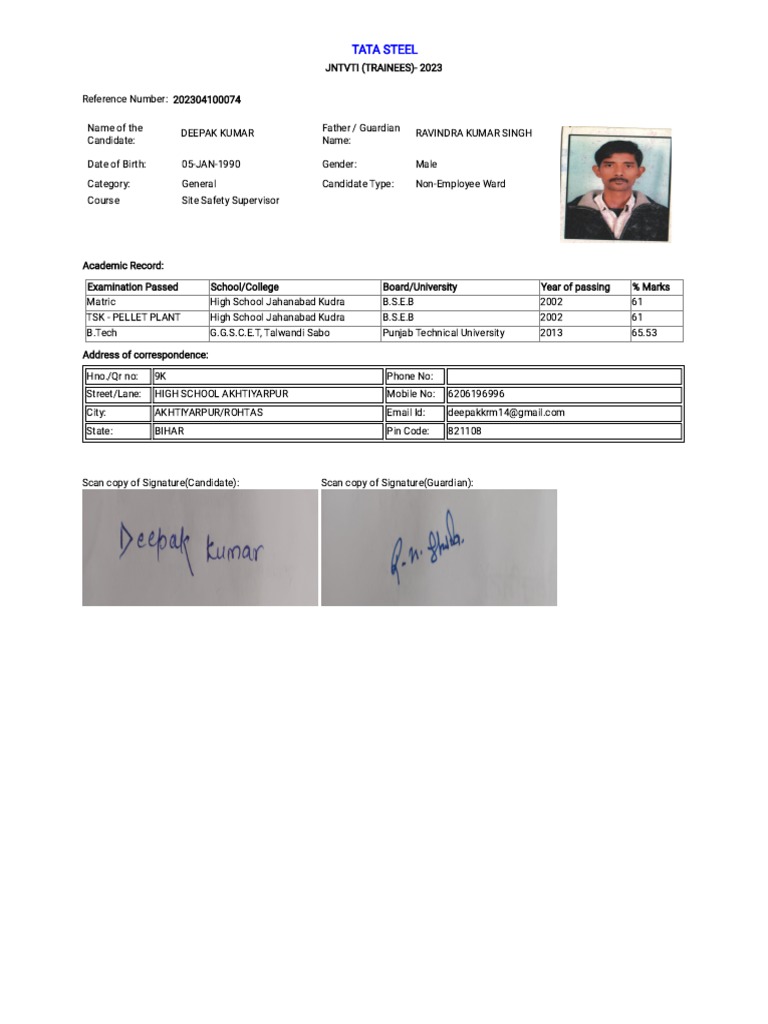 JNTVTI Course Details for 2023 Trainees | PDF