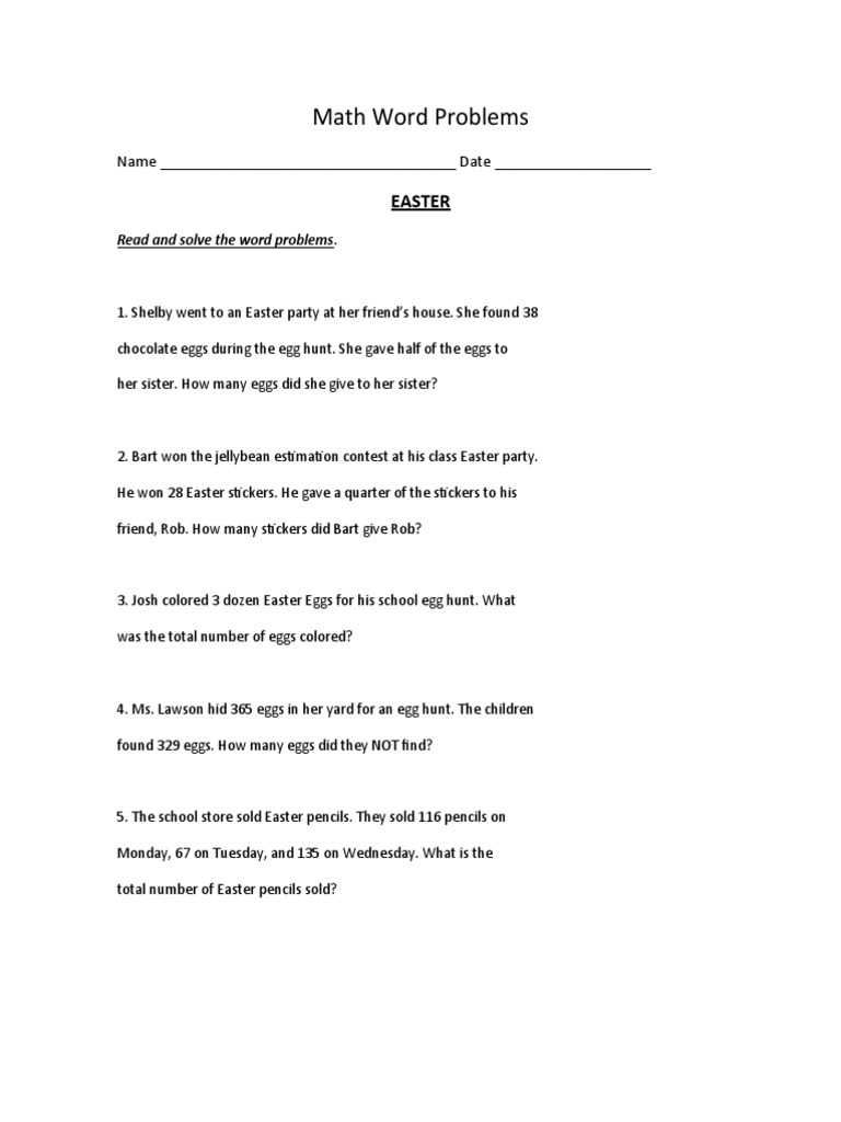 Math Word Problems | PDF