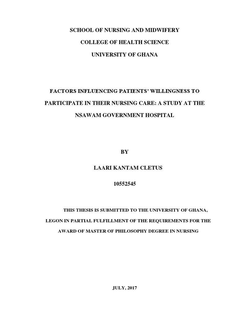 Factors Influencing Patients Willingness To Participate in Their ... Factors Influencing Patients Willingness To Participate in Their ...