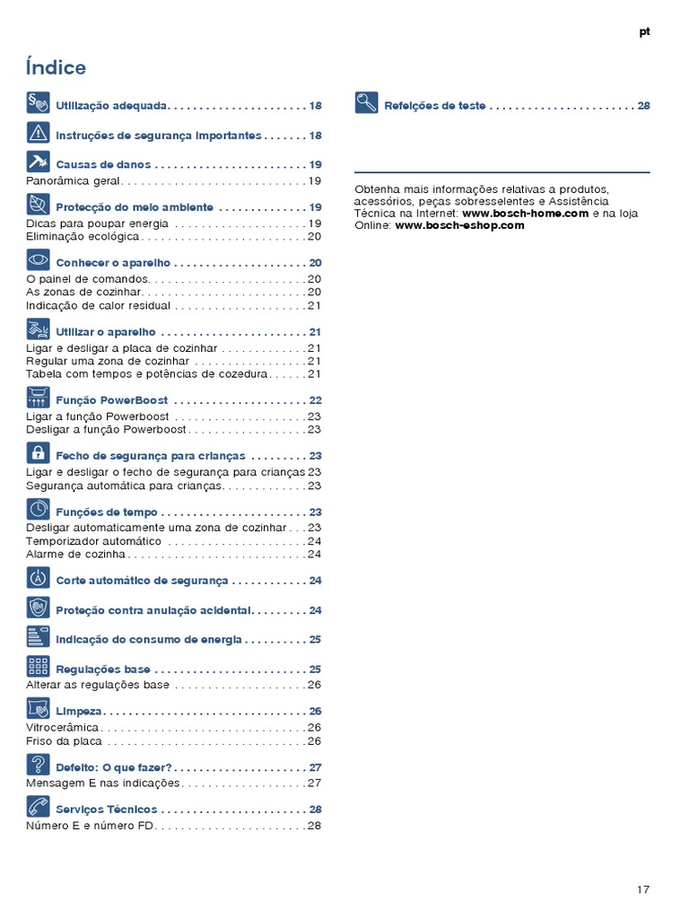 Manual Intruçoes Placa Bosch - PT | PDF